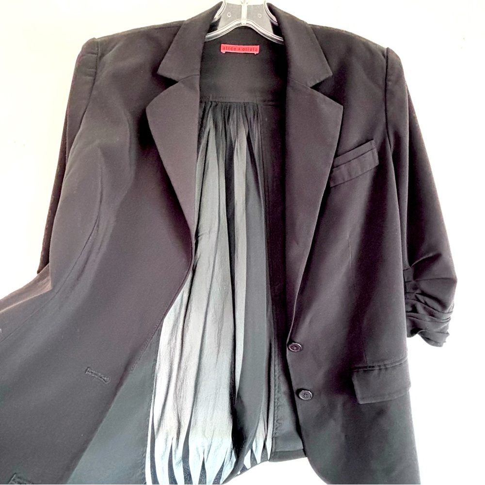 Alice + Olivia Black Blazer With Sheer Back Panel Siz… - Gem